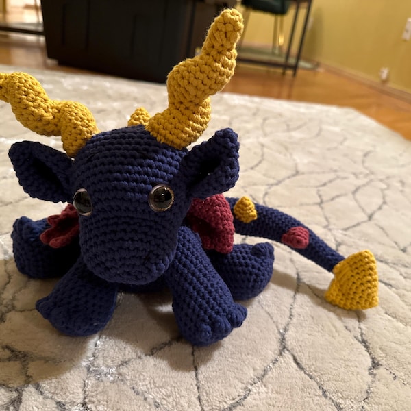Snuggle Dragon Crochet Pattern, Original Snuggle Dragon, Crochet Dragon ...