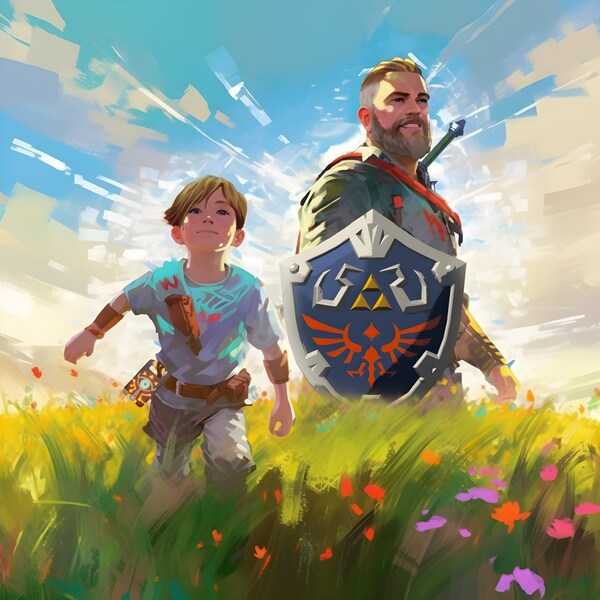 Legend of Zelda Custom Digital Portrait: Personalized Gift | Fathers ...