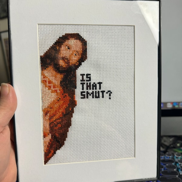 Peeking Jesus I Saw That Cross Stitch Pattern | Funny Christ Xstitch ...