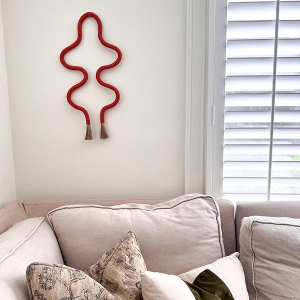 Colorful Squiggle Wall Art, Curvy Wall Hanging, Modern Decorative Wall ...