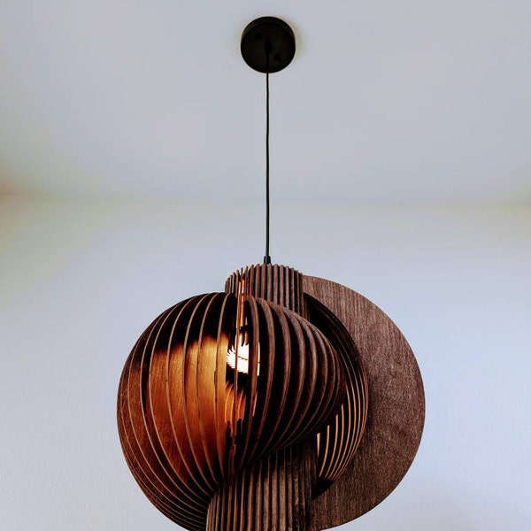 Wood Art Ceiling Light Wooden Pendant Lamp Twist T1 350 Unique Pendant ...