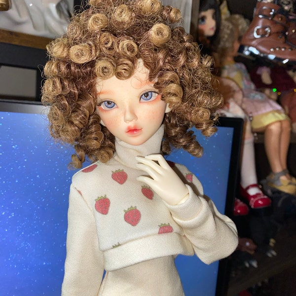 Custom Doll Wig for Minifee 1/4 BJD Dolls tan Caps 6-7 Head Size of Bjd, Msd, Boneka ,fairyland ...