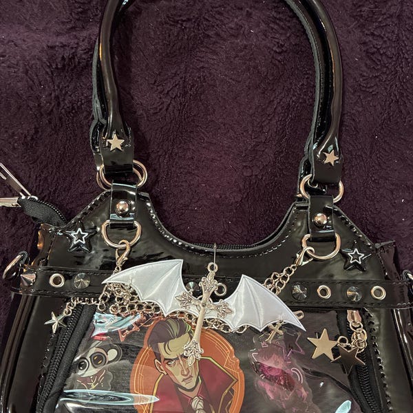 Super Cute Leather Ita Bag Punk Bat Ita Shoulder Bag Handmade Remake ...