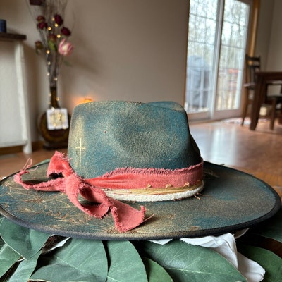 Custom Hand Burned Hat Hand Burned Wide Brim Hat Custom Branded Hat ...