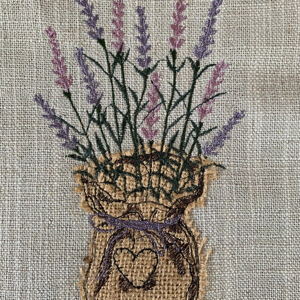 Raw Edge Applique Design 'lavender Sack' - Etsy