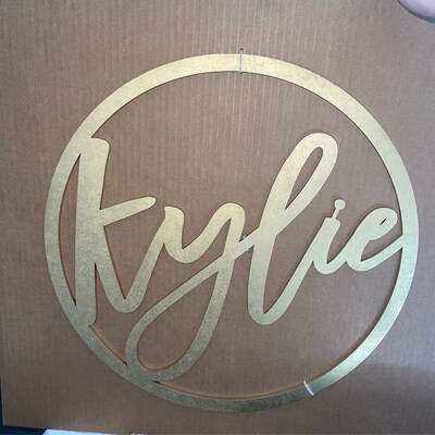 Large Custom Circle Name Sign, Personalized First Name Backdrop Sign ...