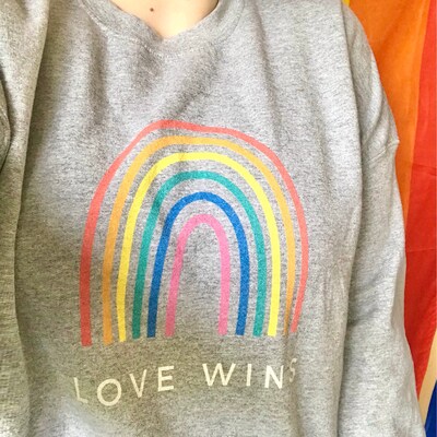 Love Wins Rainbow Comfy Sweatshirt, Pride Sweatshirt, LGBTQ Sweatshirt ...