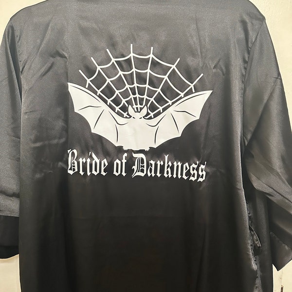 Bride Future Mrs. Gothic Bat and Spider Web Robe, Maid of Honor Robe ...