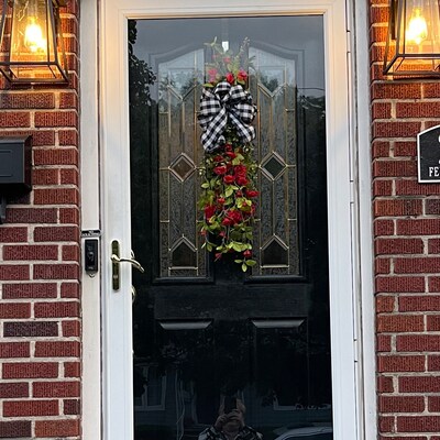 Eucalyptus Greenery Swag Farmhouse Front Door Greenery - Etsy
