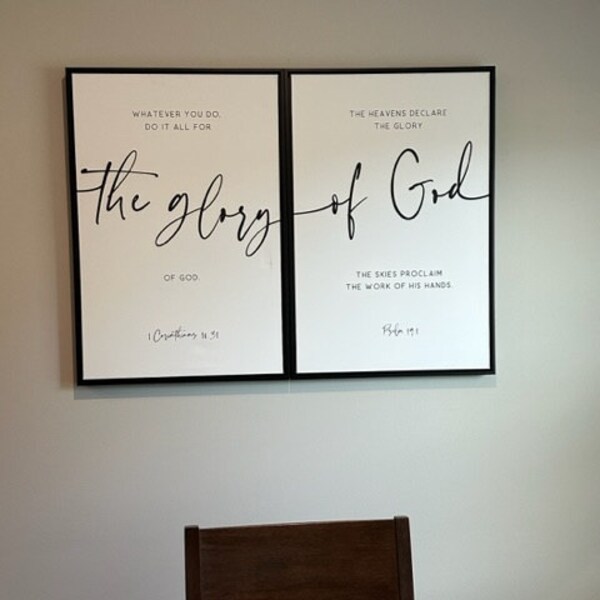 Bible Verse Wall Art Set of 2, Modern Scripture Prints Christian ...