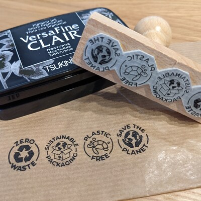Custom Eco Packaging Stamp With Recyclable Icons, Recyclable Icons ...