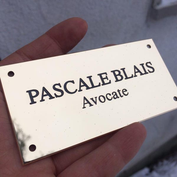 4" X 2" Solid Brass Engraved Nameplate - Etsy