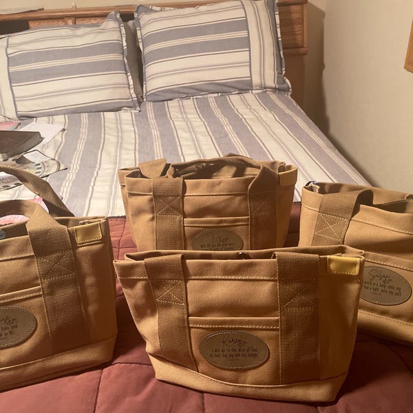 Bible Bag,canvas Satchel Tote, Multi Pocket,personalized,religious Gift Women,bible Study ...