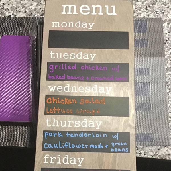 Weekly Menu Planner | Meal Planner Chalk Board | Menu Board | Family ...