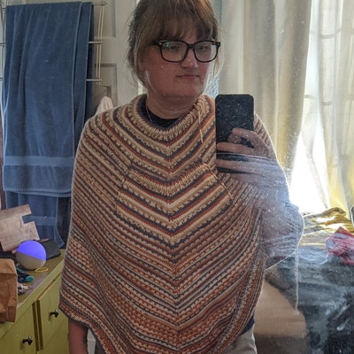 Basic Adult Poncho PDF Knitting Pattern Knit Wrap Using DK Worsted or ...