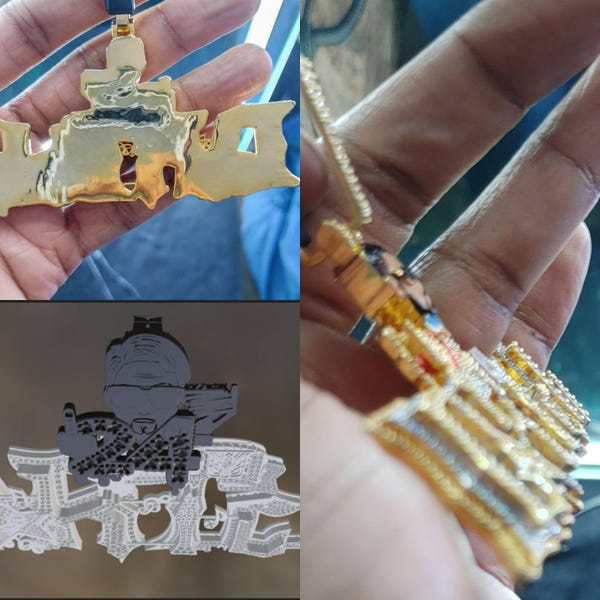 Custom Cartoon Character Smurf 925 Silver 37ct Moissanite Icedout ...