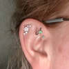 16G Shell Flower With Pearl and Crystal Earring/cartilage/conch/ Helix ...