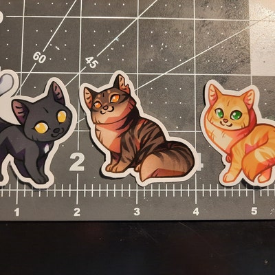 Cute Warrior Cats Sticker Set Bluestar, Fireheart, Graystripe, Ravenpaw ...