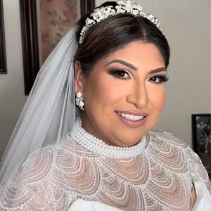 Sheer Tulle Pearl Topper With Long Sleeves. Modern Bridal Top ...