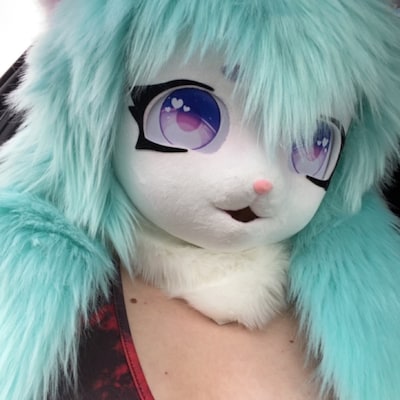 Kig Fursuit Head Cat Furry Head With Lolita Clips, Kig Kemono Fursuit ...