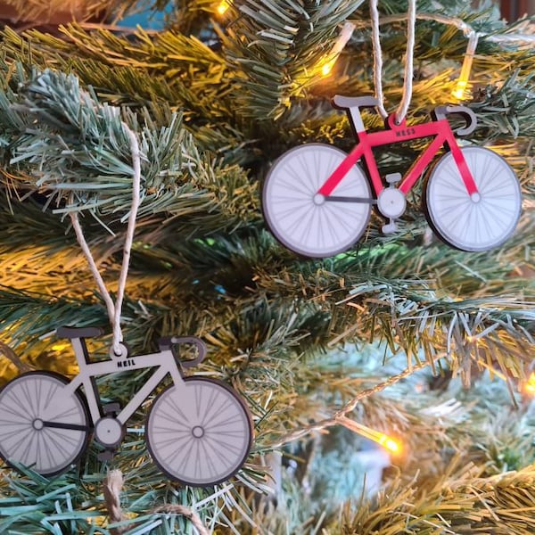 Personalised Bike Christmas Tree Decoration - Etsy