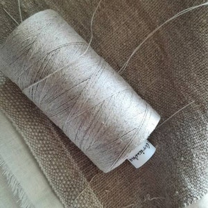 Linen Thread Natural Grey X 100 Meters Set of 1/5/10 Spools Czech Linen ...
