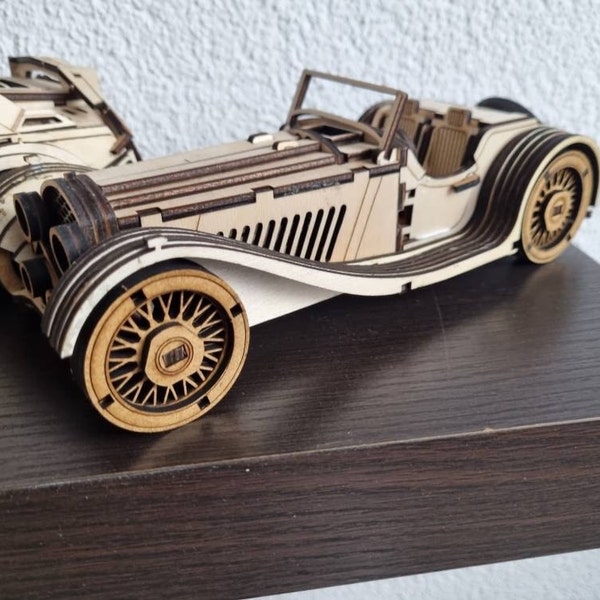Vintage Roadster Laser Cut File: 3D Classic Car Model (digital Download ...