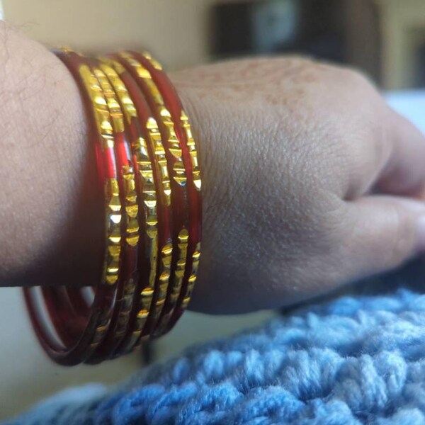 Traditional Glass Bangles / Half Dozen Bangles / Baby Shower ...