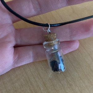 DIY Glass Bottle Necklace Sets Fillable Empty Mini Wishing Jar Glass ...