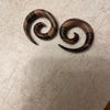 PAIR of Unique Organic Ebony Wood Spiral Tapers/plugs - Gauges 4g (5mm) Thru 0000 (12mm ...