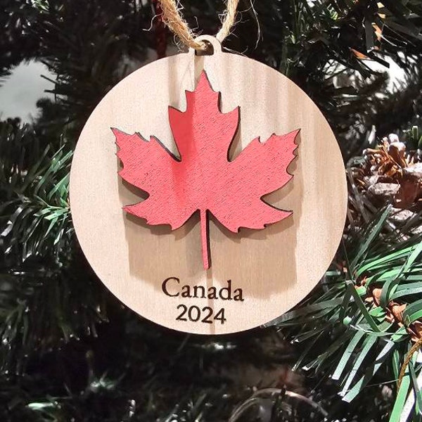 Canada Ornament, Maple Leaf Ornament, Wood Canada Ornament, Canadian ...
