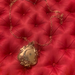Vintage Antique Art Deco Letter M Locket Necklace, Gold Filled Locket ...