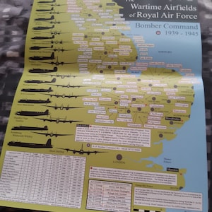 Wartime Airfields of Bomber Command - Full Colour Poster Map - the ...
