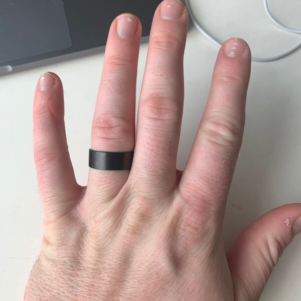 Men's Carbon Fiber Wedding Band Ring, Ultralight Band, Simple Wedding ...