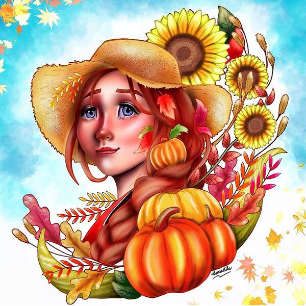 Pumpkin Patch II, Fall Autumn Coloring Page for Kids and Adults ...