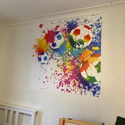 Football Splash Wall Mural, Peel and Stick Wallpaper, Self Adhesive ...