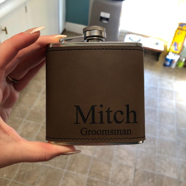 Personalized Flask for Men, Leather Flask, Flask Personalized, Flask ...
