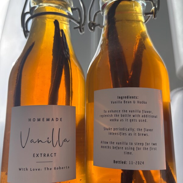 Modern Minimal Style Vanilla Bottle Labels • 1.8" X 1.8" • Set of 20 ...