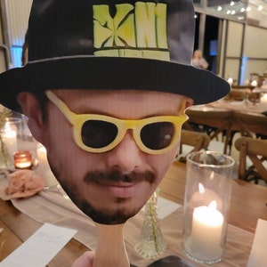 Custom Face Fans With Wooden Handle, Wedding Heads, Bachelorette Groom ...