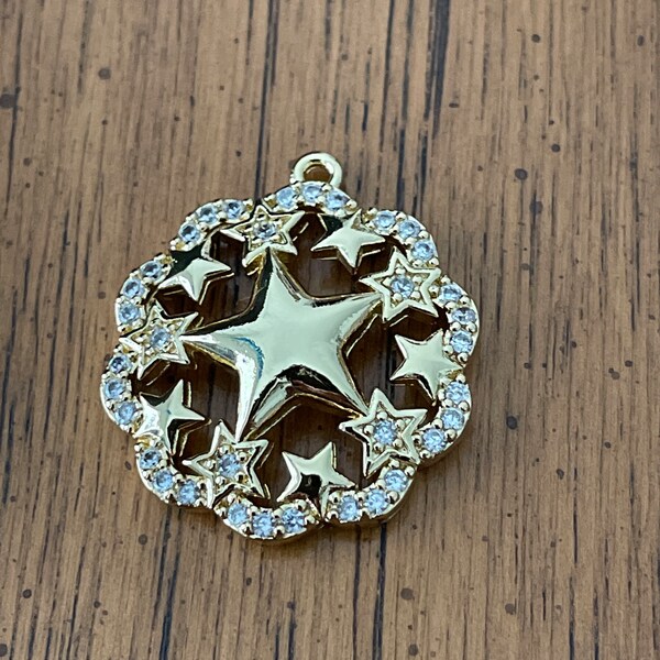 Twinkle Little Star Gold Filled Pendant Cubic Zirconia Star Charm for ...