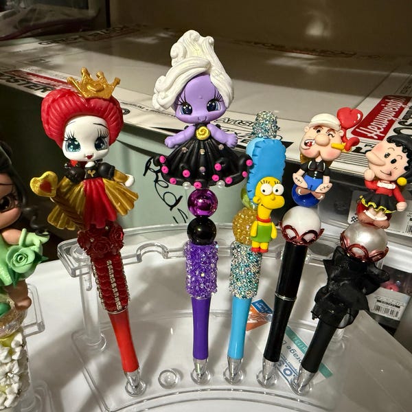 Dalmation Spotted Cruel Villain Mermaid Clay Doll Flat Back Bow Center ...