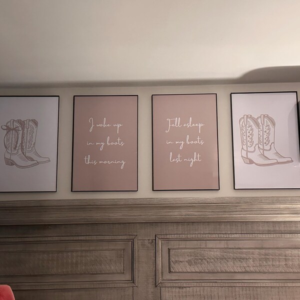 Coastal Cowgirl Gallery Wall Art, Set of 15, Trendy Dorm Decor, Girly ...