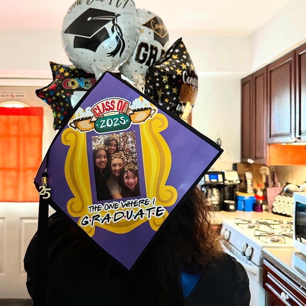 Custom Grad Cap Topper Four Years Later Funny Cartoon Graduation - Etsy