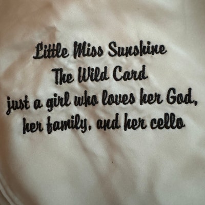Erica Satin Wedding Dress Name Label Custom Embroidered Personailzed ...