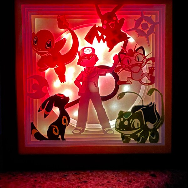 Pokemon Paper Cutting Light Box, 8 LAYER Template Digital Files 29x29cm ...