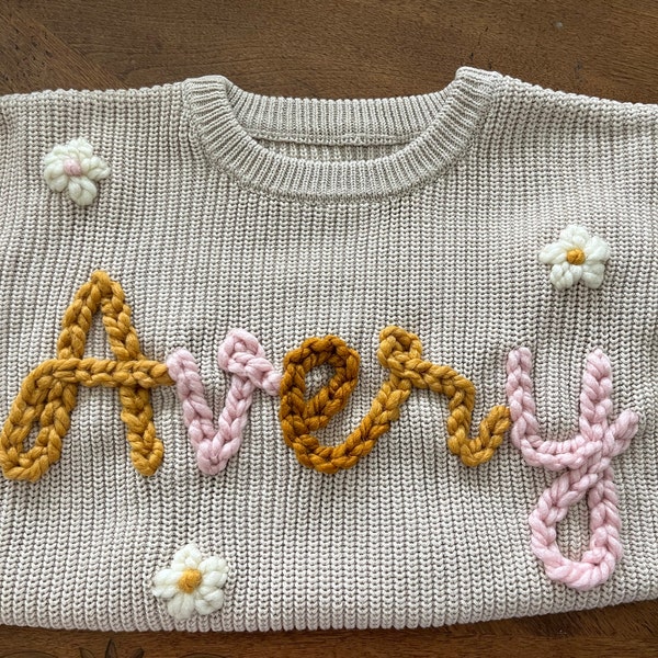 Custom Embroidered Name Sweater, Children's Clothes, Milestone Gift - Etsy