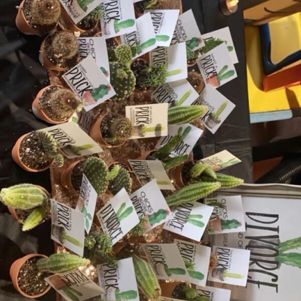Divorce Party Favor Tags, Prick Puns, Cactus Breakup Puns, Divorce ...