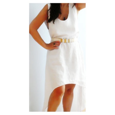White Linen Dress Women Boho Wedding Dress Maxi Bohemian Dress ...