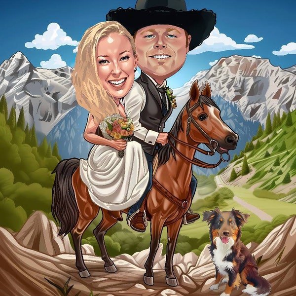 Custom Hunter Cartoon Portrait From Your Photo, Hunting Portrait ...