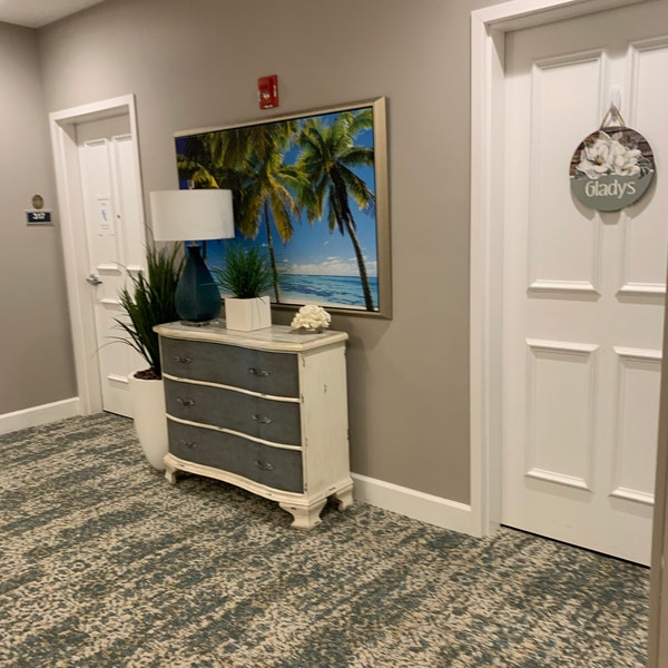 Custom Door Sign Floral Assisted Living Sign Magnolia Nursing Home Room ...